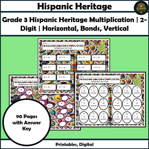 Grade 3 Hispanic Heritage Multiplication Math 2 Digit Fact Missing ...
