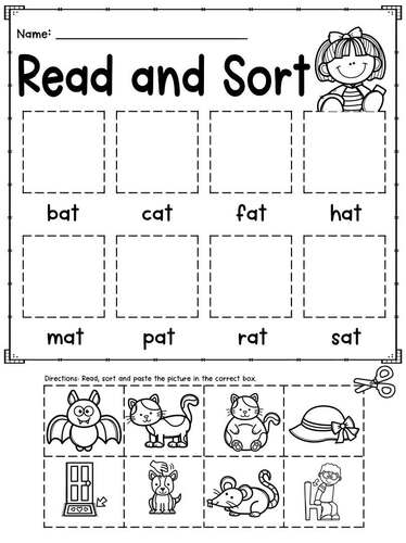"Engaging CVC Word Family Worksheets: Mastering -At Words with Fun ...