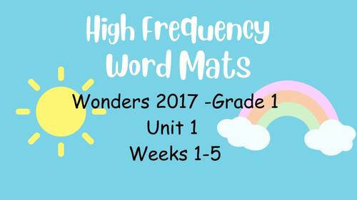 High Frequency Word Mats Unit 1 Weeks 1-5 by ELA Easy Centers | TPT