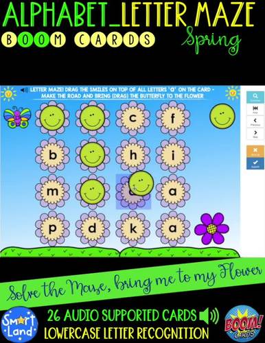 Alphabet Lowercase Letter Recognition digital cards | Spring Maze