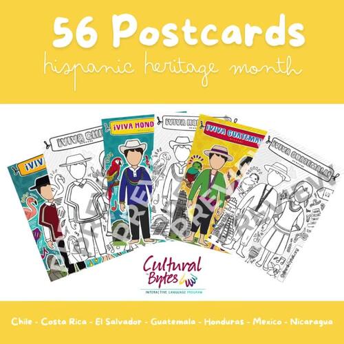 Bundle/Pack- Spanish & English Postcards- Black & white-Full Color ...