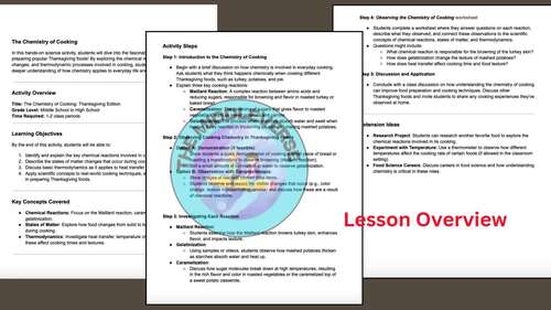 Chemistry of Cooking Activity by The MiddleVerse | TPT