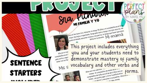 Family Project Mi Familia Spanish Google Slides Poster | TPT