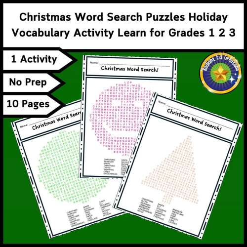 Christmas Sight Word Search Logic Puzzles Vocabulary Activities ...
