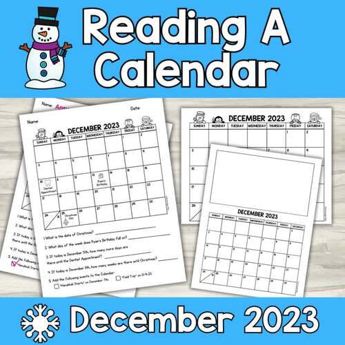 Reading A Calendar December 2023 How to use a calendar Worksheets Quiz ...