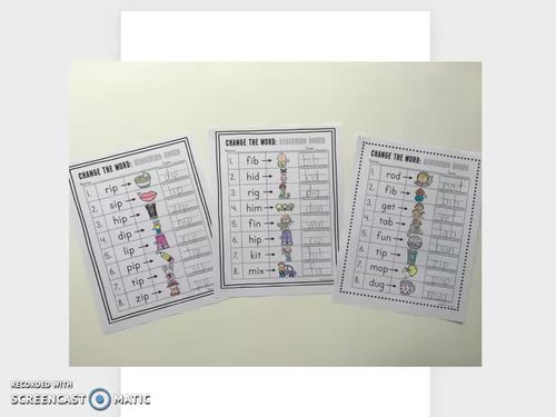 Phoneme Substitution Activities Differentiated CVC Word Worksheets ...