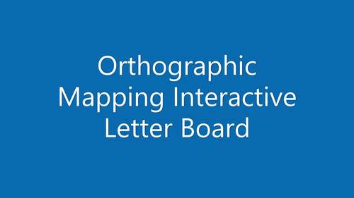 Interactive Letter Board For orthographic mapping by Smart and Special ...