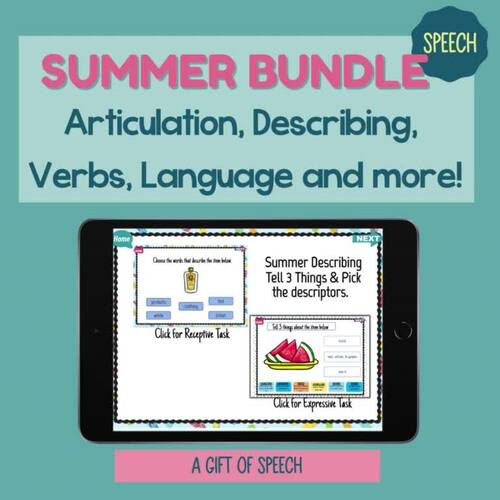 Summer Articulation & Language NO PREP Digital BUNDLE #Jun23HalfOffSpeech