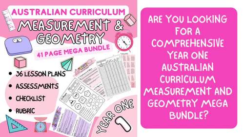 Year 1 Math Shape, Time, Location, Length & Capacity Unit plans and Tests