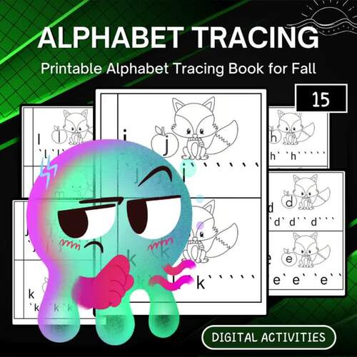 Printable Alphabet Tracing Book for Fall by GLD Worksheet Kids | TPT