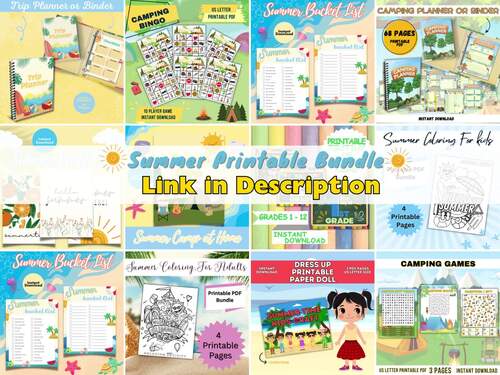 Ultimate Summer Printable Bundle | Summer Crafts, Coloring, Activities ...