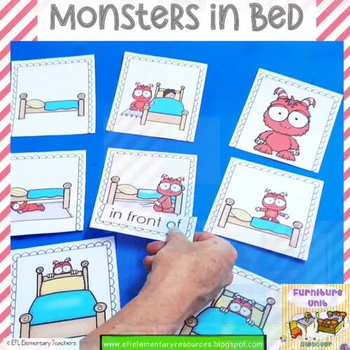 Monsters in Bed Prepositions Activities | ESL EFL Classroom Games ...