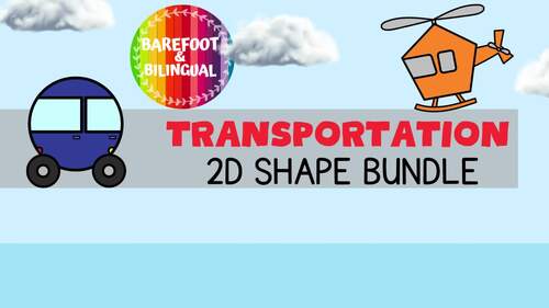 2D Shape Clipart Transportation Unit Bundle | TPT