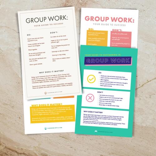 Group work Guide to Success: Teamwork Skills Poster by Ellia Chan