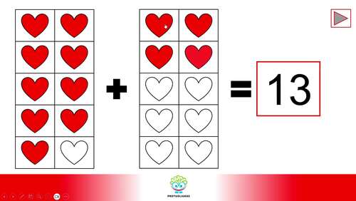 Missing Addend Addition to 20 | Interactive PowerPoint | Valentine’s ...