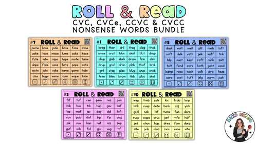 Nonsense CVC | CVCe | CCVC | CVCC Words | Roll and Read Games Bundle ...