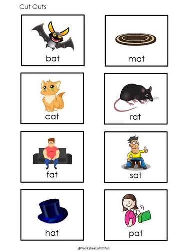 Blending and Segmenting CVC Words with Picture, Cut & Paste Picture ...