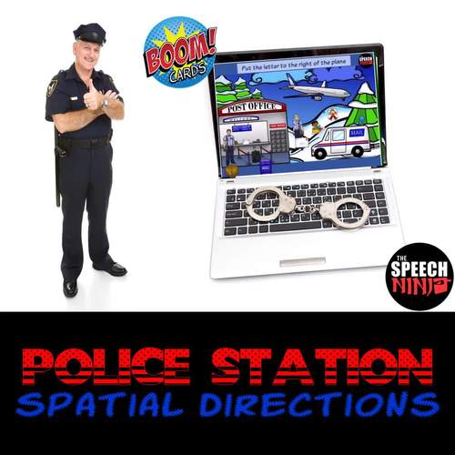 Police Station Spatial Directions Boom Cards by The Speech Ninja