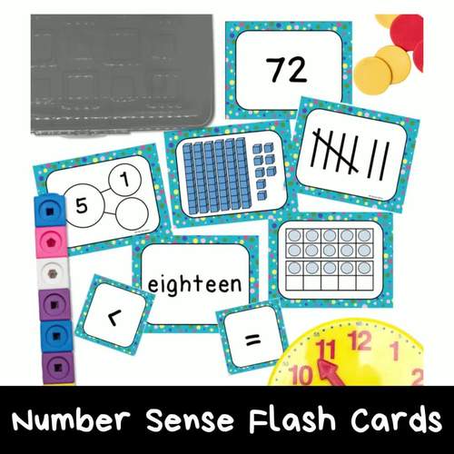 Ten Frames Subitizing Flash Cards 1-20 | Blue Primary Dots by The 4x6 Store
