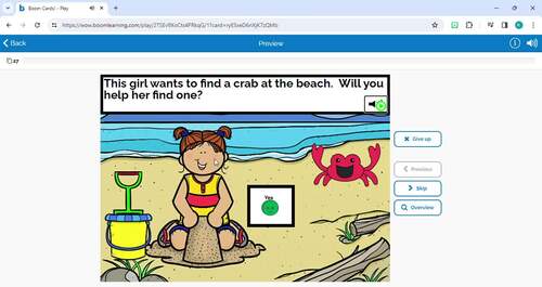 Let's Dig! Help the Girl Find a Crab. by Creative Speech Language Resources