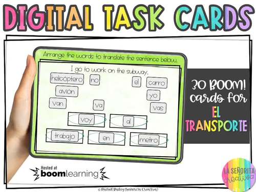 El Transporte and Ir Digital Task Card Activity | BOOM Cards | TPT