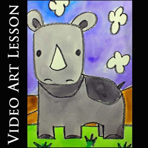 SAFARI RHINOCEROS Video Art Lesson | EASY Directed Drawing & Painting ...