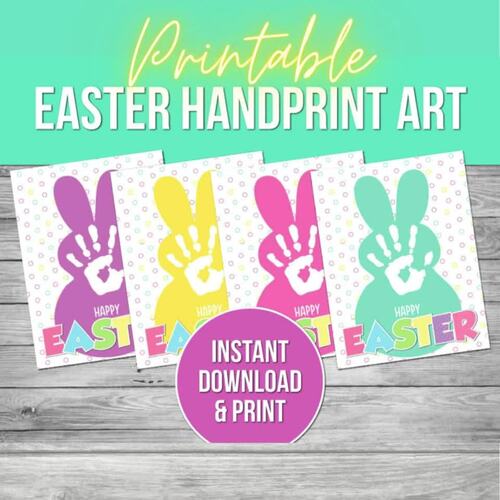 Easter Handprint Art Craft Printable, Easter Craft Activity, Easter ...