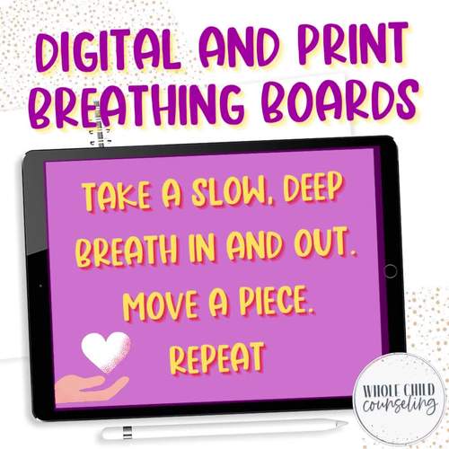 Breathing Boards Calming Coping Skills Digital and Printable Anxiety Tool