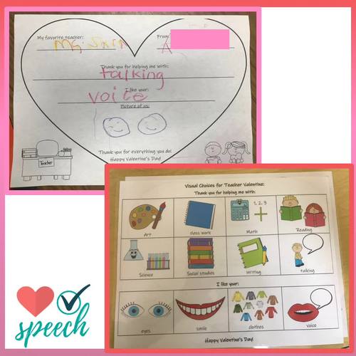 My Favorite Teacher Valentine (with visual support choices) LOW PREP