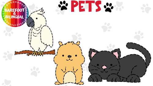 Pets Tracing Clipart - Simple Pet Clipart for Tracing Activities