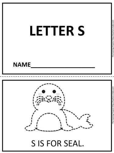 Letter S tracing and coloring emergent reader for pre-K, K, homeschool ...