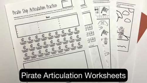 No Prep Pirate Themed Articulation Worksheets and Activities for Speech ...