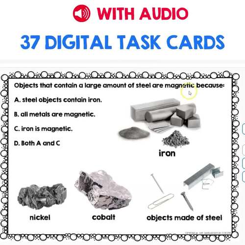 Properties of Matter Magnetism Mixtures and Solutions Boom Cards Lab Audio