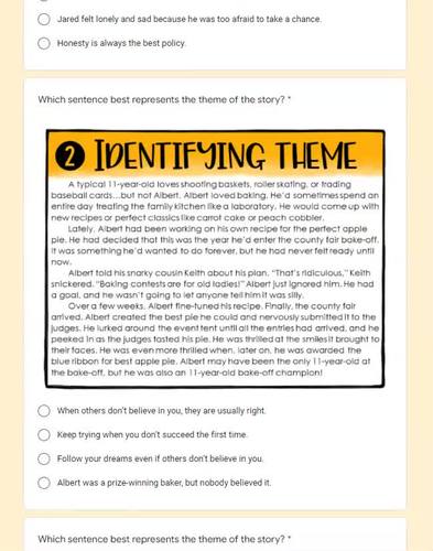 Digital Reading Activities - Self-Grading Google Forms with Printable