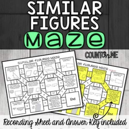 No Prep Similar Figures Review Maze by Thriving Teacher Inc | TPT