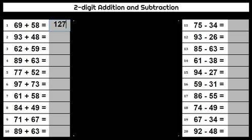 NO PREP-Optical Illusion 2-digit Addition and Subtaction Digital Jigsaw ...