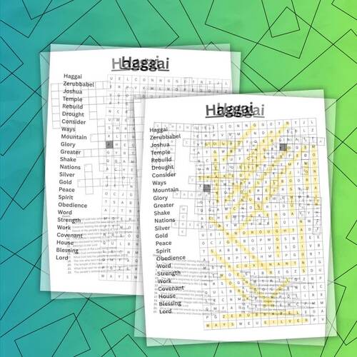 Haggai Bible Activities | Word Search Crossword Word Jumble for Kids