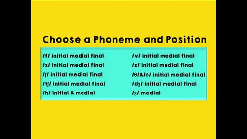 Articulation Games for Speech Therapy Fricatives & Affricates Mega Peekaboo