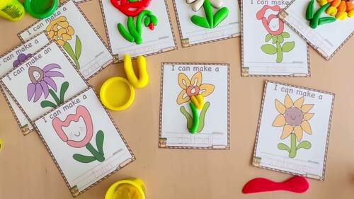 Flowers Play Dough Mats Fine Motor Skills Kindergarten Pre-K Garden ...