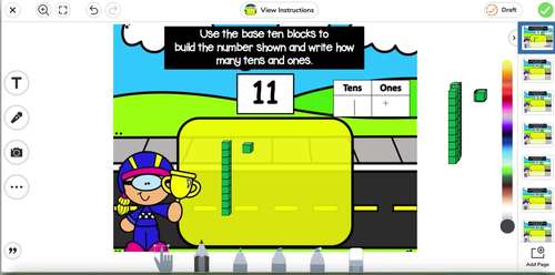 Seesaw Activities for Reading, Writing, and Building Numbers to 100