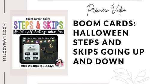 Music Intervals - Steps & Skips Up & Down Halloween BOOM™ Cards for Piano
