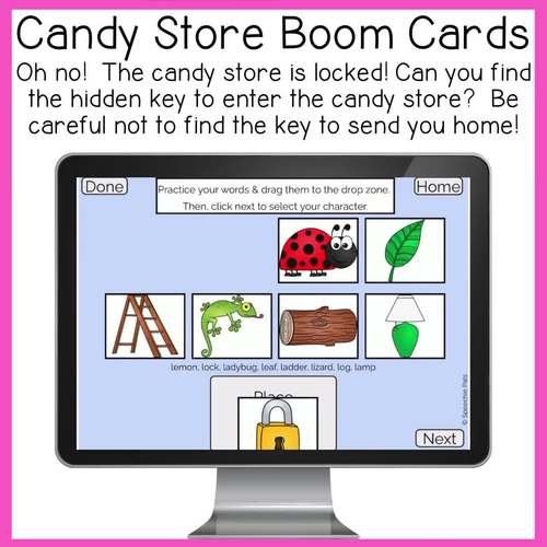 Articulation BOOM CARDS L & Th | Candy Store by Speechie Pals | TPT