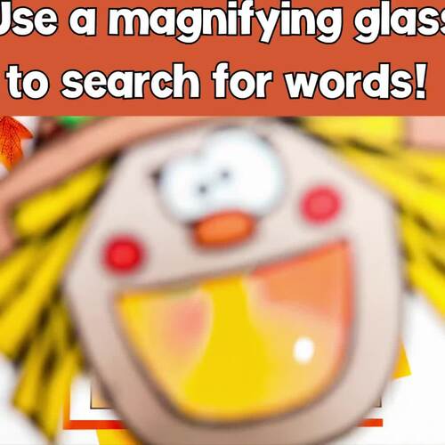 I Spy Fall and Thanksgiving Sight Words -Magnifying Glass Mats | TPT