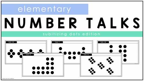 Elementary Number Talks | Subitizing Dots Edition | 50 Slides | TPT