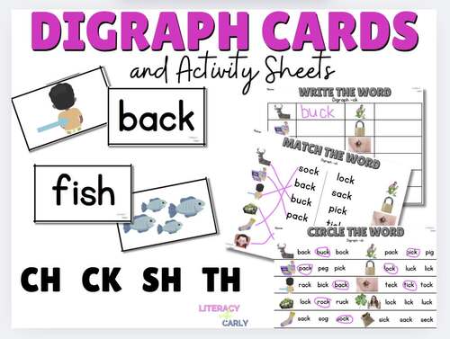 Beginning & Ending Consonant Digraphs Game & Worksheets | Digraphs and ...