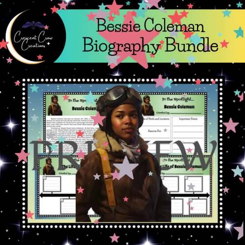 Black History Figure Besse Coleman Biography Bundle Research Project