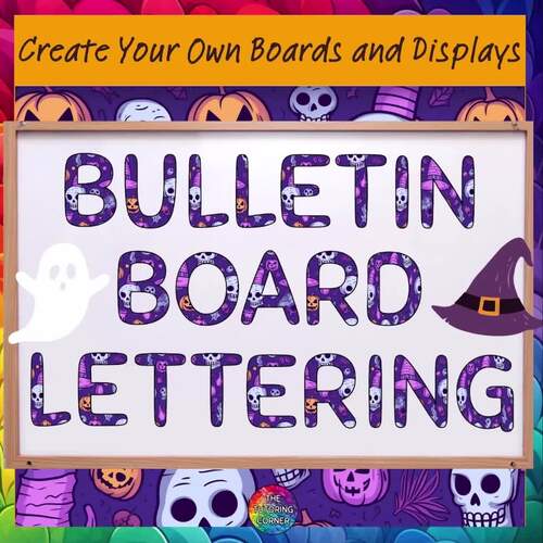 HALLOWEEN PATTERNS Classroom Decor Bulletin Board Lettering | Editable