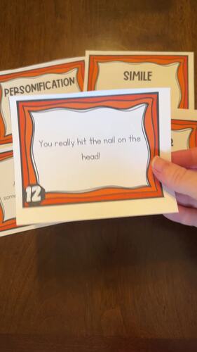 Figurative Language Task Cards, Simile, Metaphor, Idiom Reading Center ...