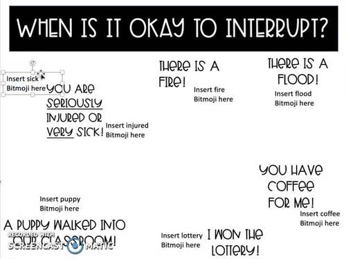 Interrupting Poster by Enrich Engage Enjoy | TPT
