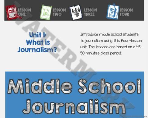 Middle School Journalism Unit 1 Lessons by Brick by Brick Designs